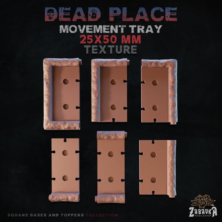 3D Printable Dead Place - Modular Movement Tray (25x50) by Zabavka Workshop